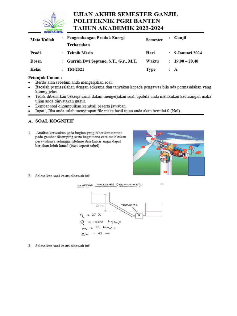 UAS Pembuatan Produk Energi Terbarukan | PDF | Sains & Matematika
