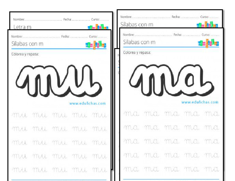 Letra M Con Vocales Escritura | PDF