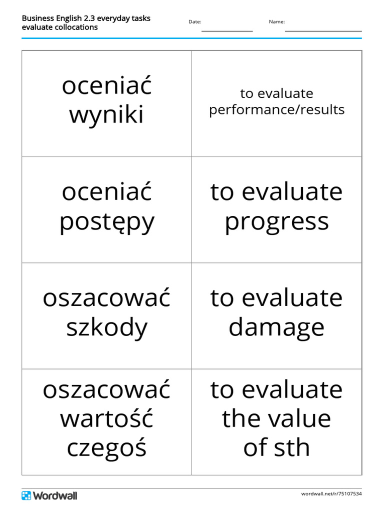 3 Everyday Tasks Evaluate Collocations PDF