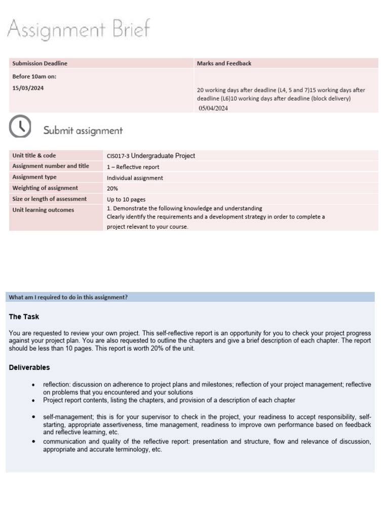CIS017-3 Assignment 1 (AY2023-24) Assignment Brief | PDF | Knowledge ...