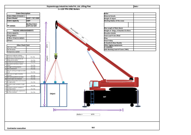 Lifting Plan | PDF | Crane (Machine) | Manufactured Goods