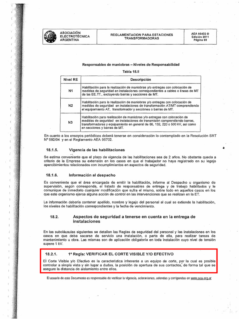 CORTE EFECTIVO Adoptada Por AEA 95402-EETT | PDF | Energia electrica | Electricidad