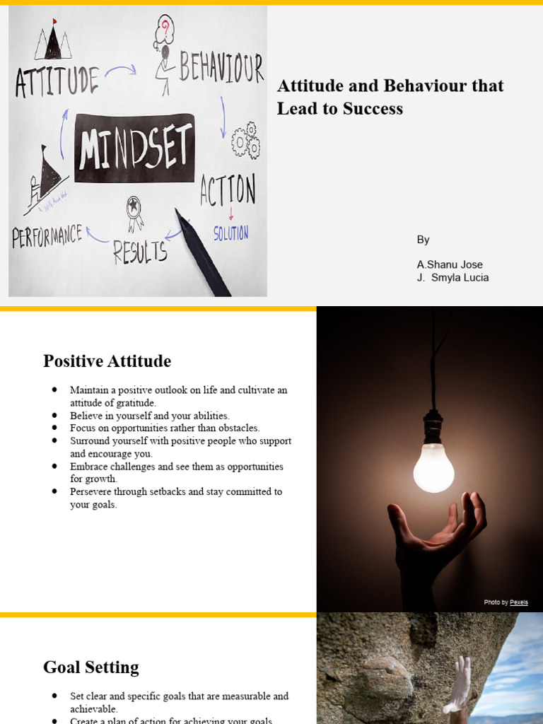 Attitude and Behaviour That Lead To Success | PDF | Goal | Goal Setting