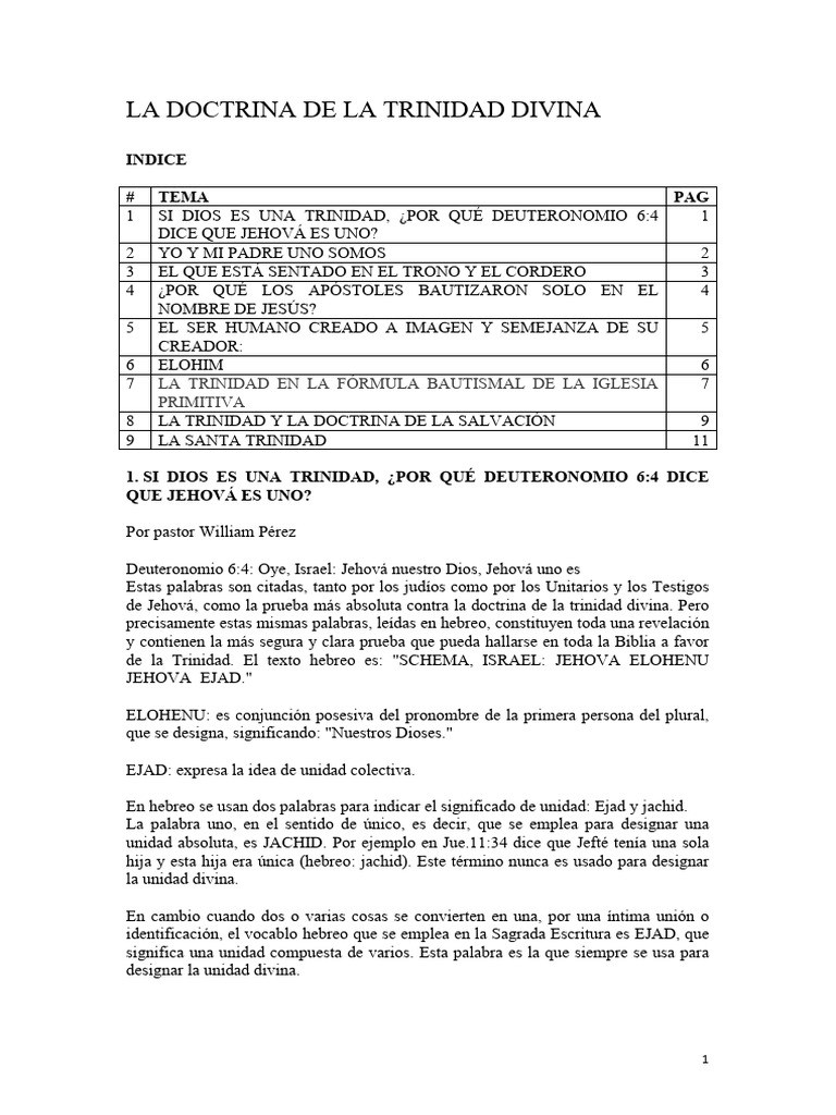 La Doctrina de La Trinidad Divina | PDF | espíritu Santo | Trinidad