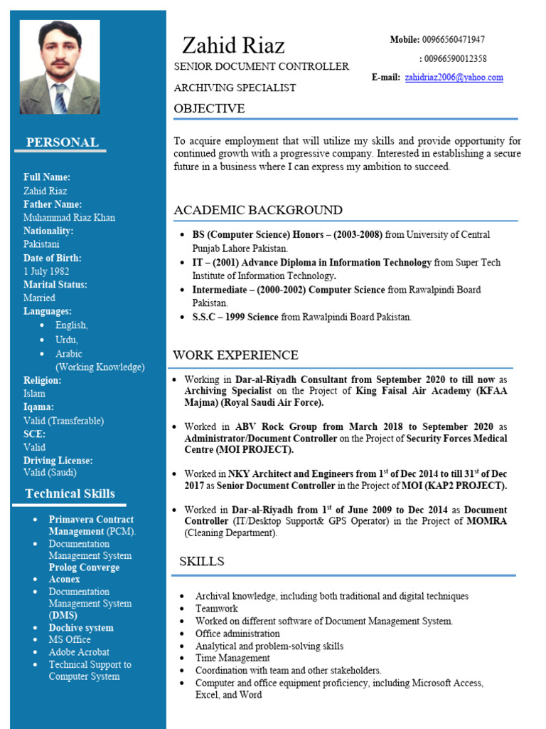 Zahid CV | PDF | Computing | Software