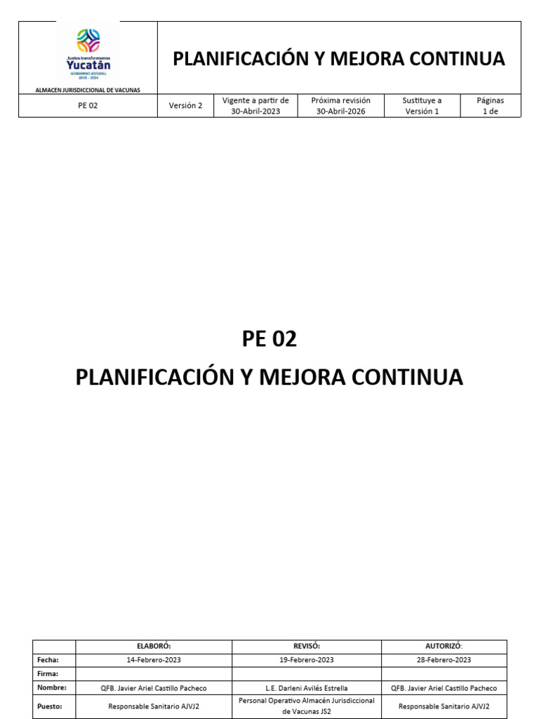 Machote de Formato de PNO 2021 | PDF | Calidad (comercial) | Planificación