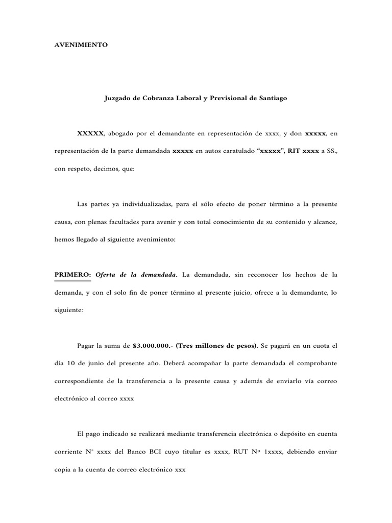 Avenimiento EJEMPLO | PDF | Política