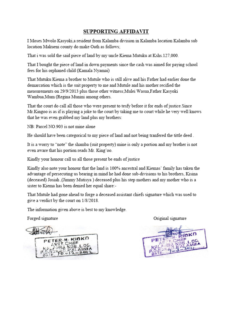 SUPPORTING AFFIDAVIT | PDF