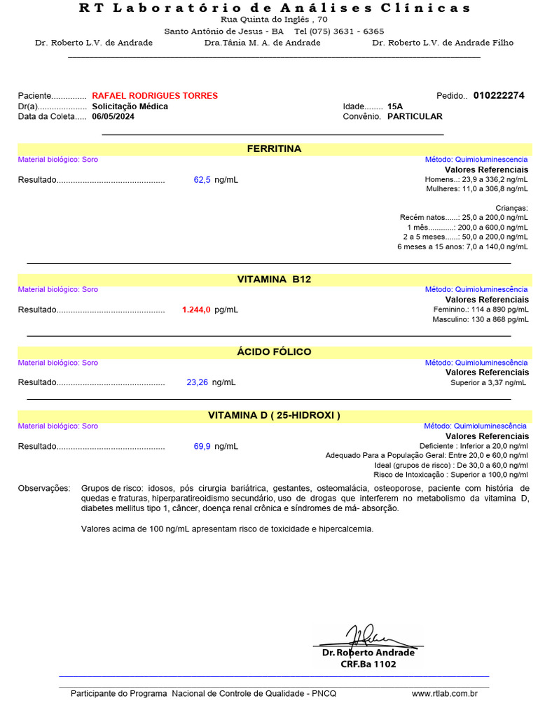 Rafael Rodrigues Torres 06.05.2024 | PDF | Vitamina D | Causas de morte