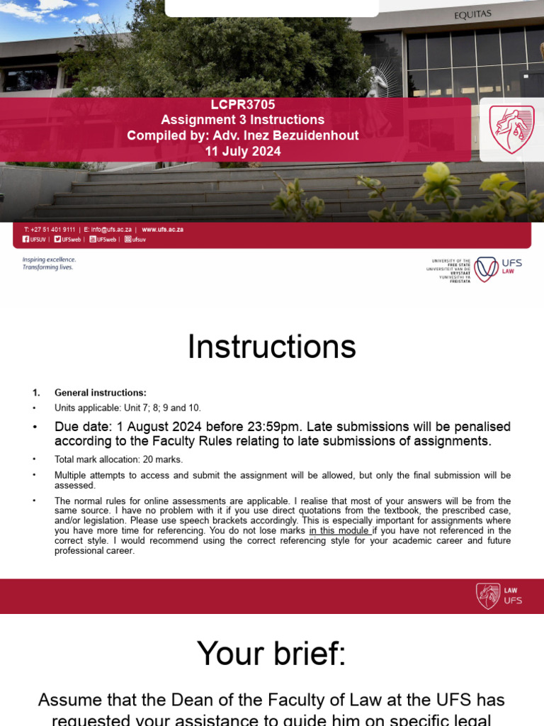 LCPR3705 2024 Assignment 3 Instructions and Marking Criteria | PDF ...