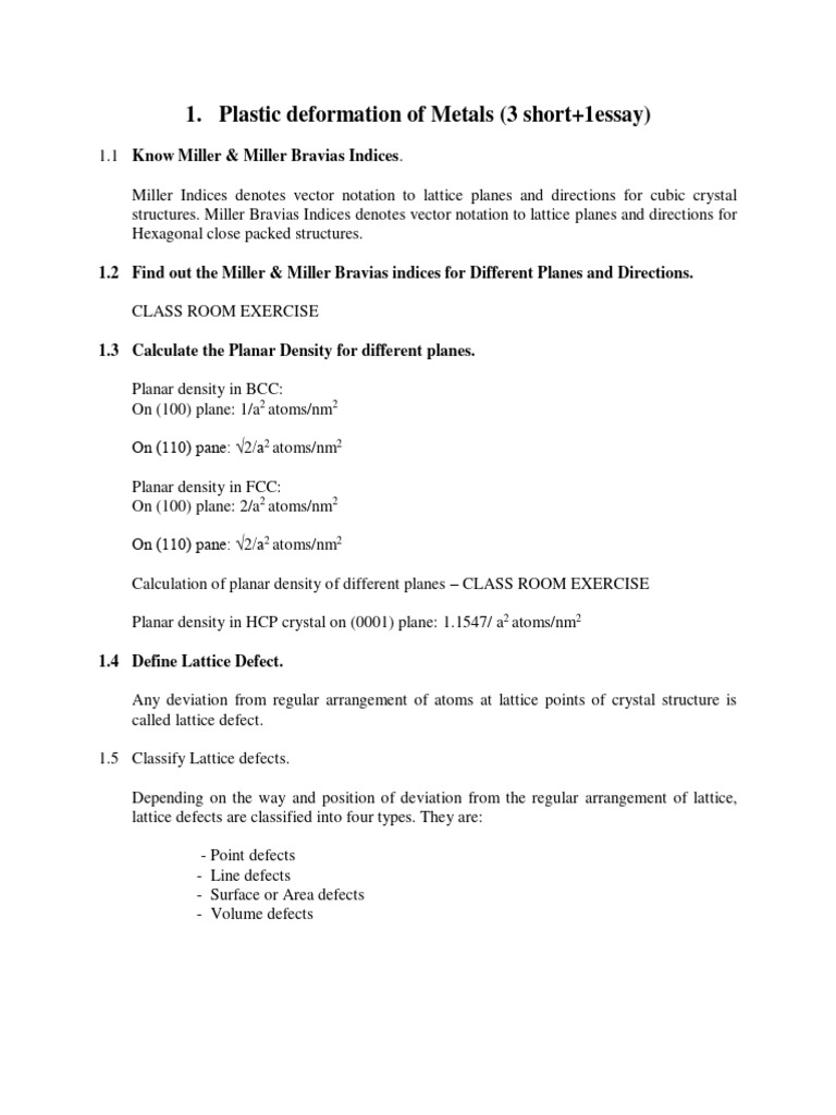 Mechanical Metallurgy Notes | PDF | Dislocation | Extrusion
