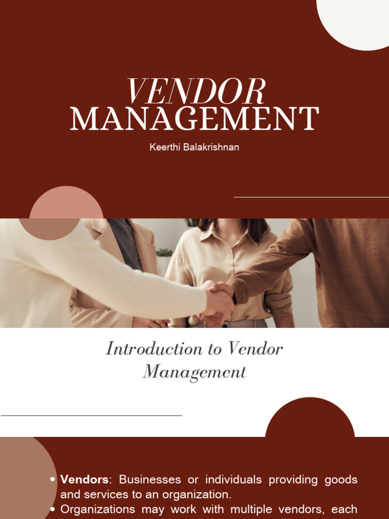 Vendor Management | PDF | Performance Indicator | Procurement