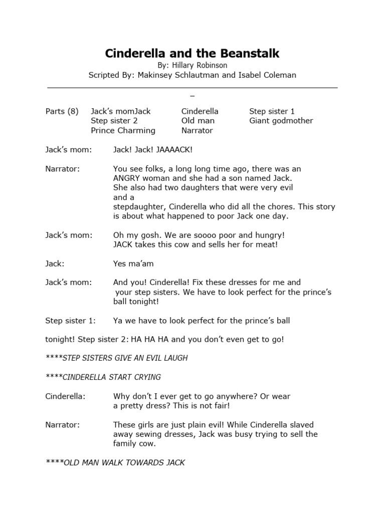 Cinderella and The Beanstalk | PDF | Cinderella | Fairy Tales