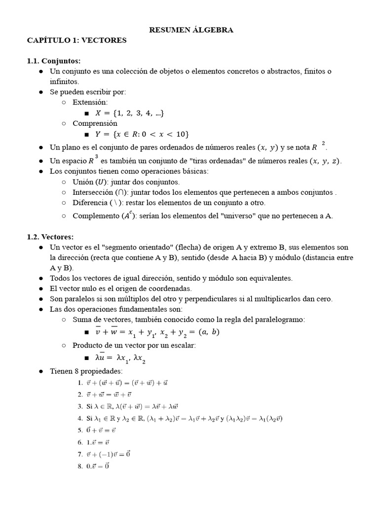 Resumen Algebra | PDF | Álgebra abstracta | Matemáticas