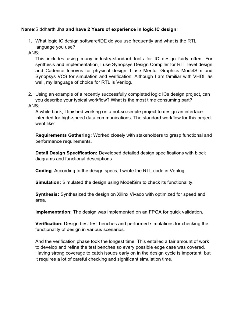 Answer About Verilog Code Pdf Logic Synthesis Debugging