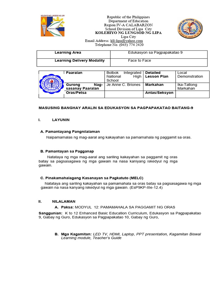 Modyul 12: Pamamahala Sa Paggamit NG Oras | PDF