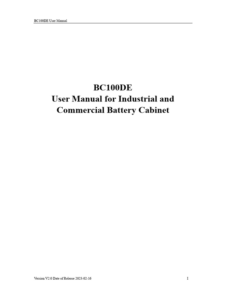 BC100DE Battery Cabinet User Manual | PDF | Electrostatic Discharge ...