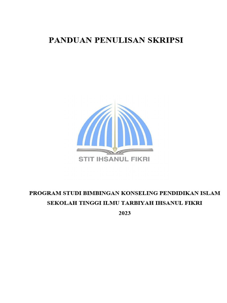 A Panduan Skripsi Stit Ihsanul Fikri 2024 | PDF | Seni