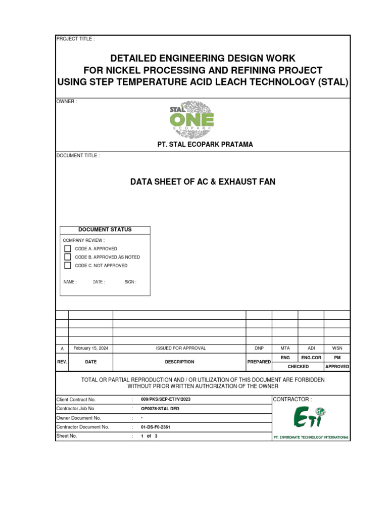01-DS-F0-2361 Data Sheet Exhaust Fan | PDF | Power (Physics ...