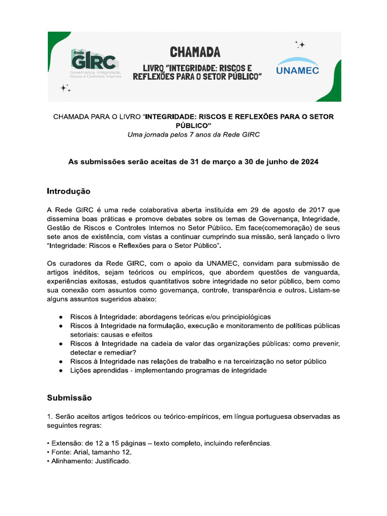 Livro GIRC-UNAMEC-Chamamento Público | PDF