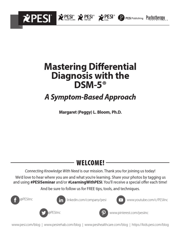 DSM-5 Differential Diagnosis Mastery | PDF | Mental Disorder ...