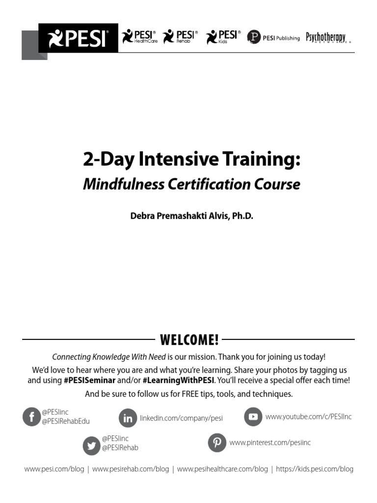 Manual 2day Intensive Training Mindfulness Certification Course | PDF ...