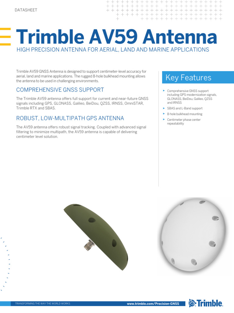 Trimble Av59 Datasheet | PDF | Global Positioning System | Antenna (Radio)