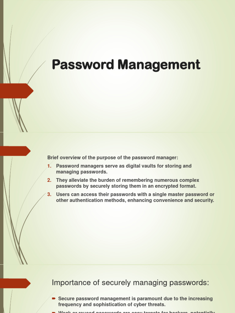 Password Management | PDF | Password | Information Security
