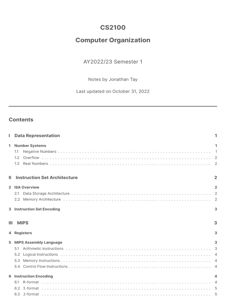 Cs 2100 | PDF | Computer Architecture | Digital Electronics