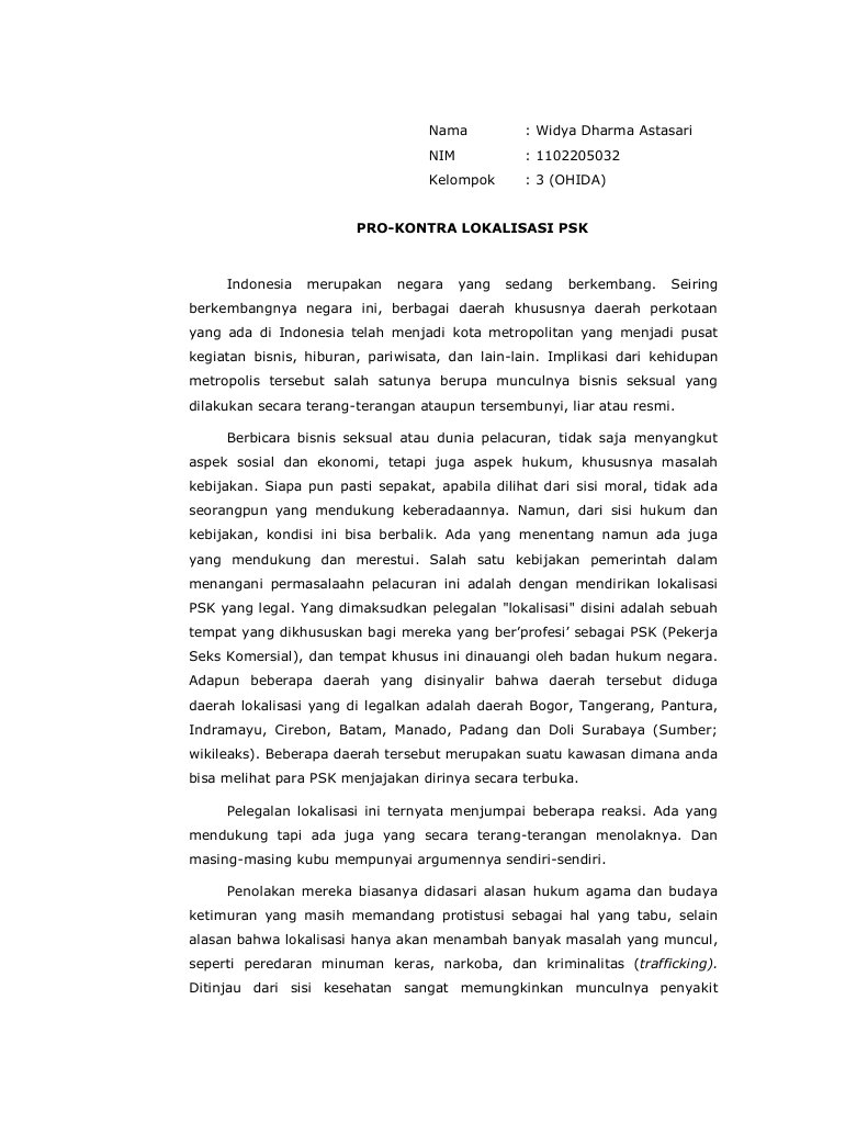 Pro Kontra Lokalisasi PSK | PDF
