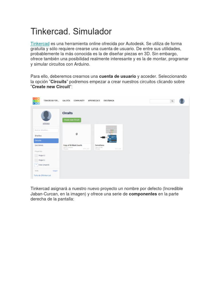 Tinkercad Simulador Arduino | PDF | Arduino | Ingeniería Informática Tinkercad Simulador Arduino | PDF | Arduino | Ingeniería Informática