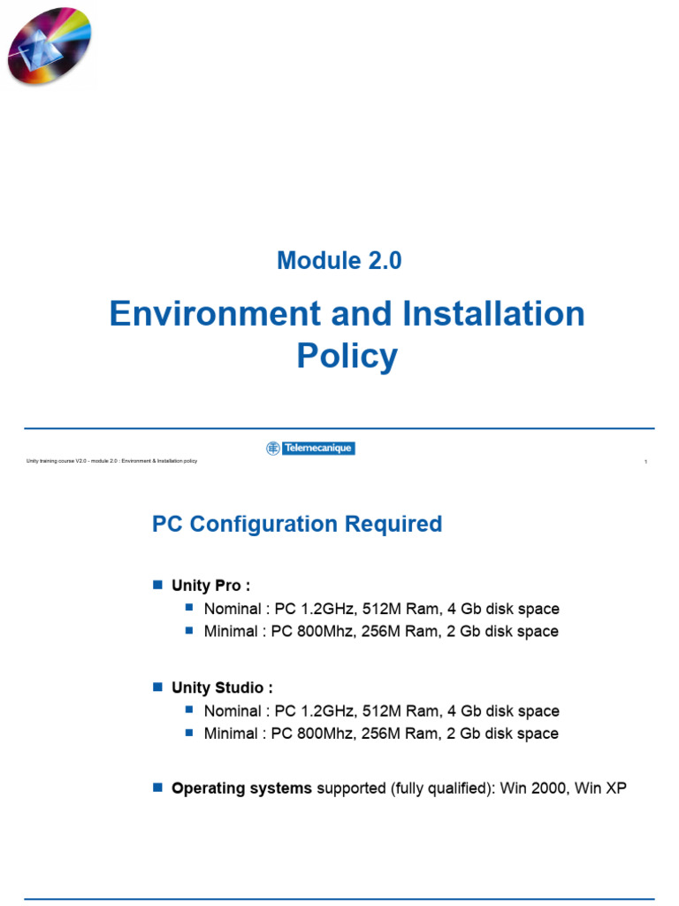 Module 2.0 Environment & Installation Policy | PDF | Installation (Computer Programs) | Windows Xp