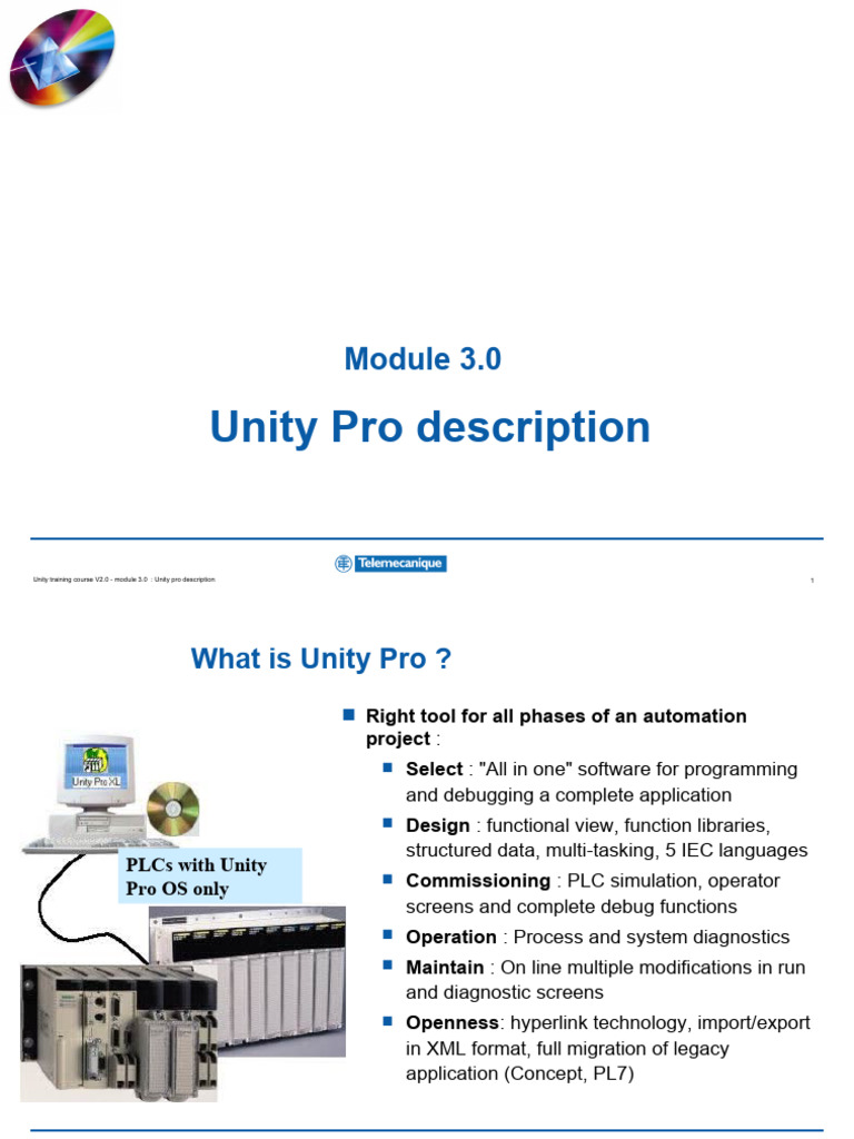 module 3.0 Unity pro description | PDF | Programmable Logic Controller | Computer Program