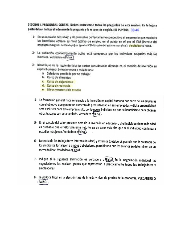 Examen Final Macro | PDF | Economía laboral | Mercado (economía)