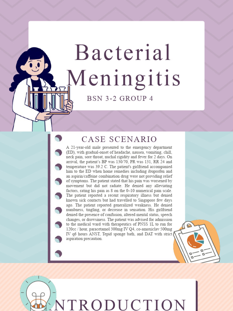 Meningitis Case Study Report | PDF | Cerebrospinal Fluid | Meningitis