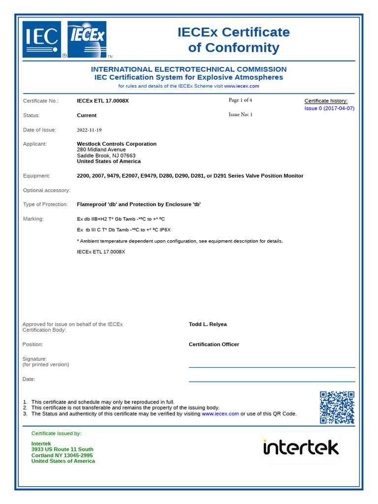 IECEx ETL 17.0008X | PDF | Electrical Engineering