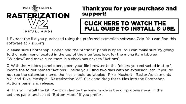 Pixel Moshpit - Rasterization Kit Install Guide | PDF