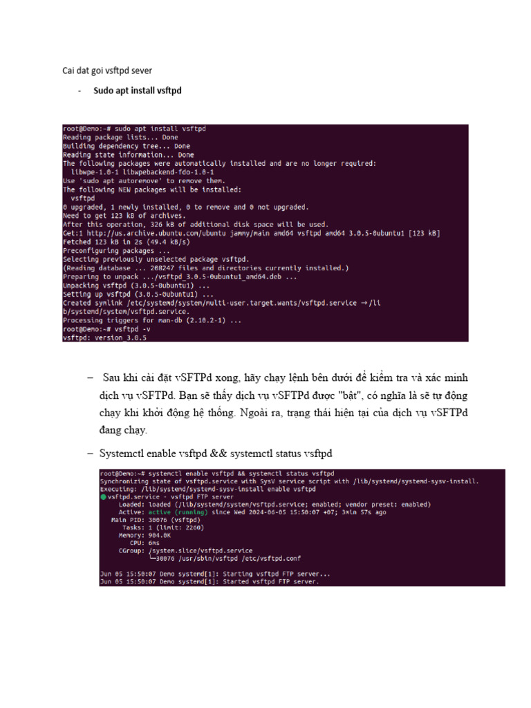 Cai Dat Goi VSFTPD Sever | PDF