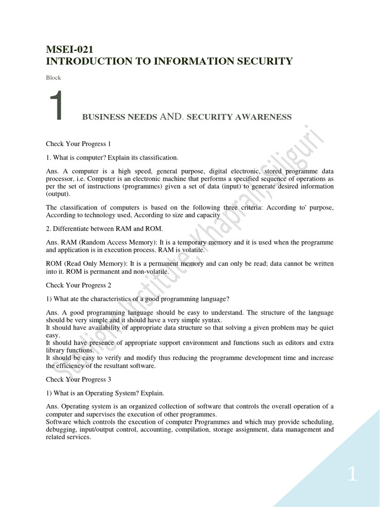 Msei-021 Q&a | PDF | Information Security | Security