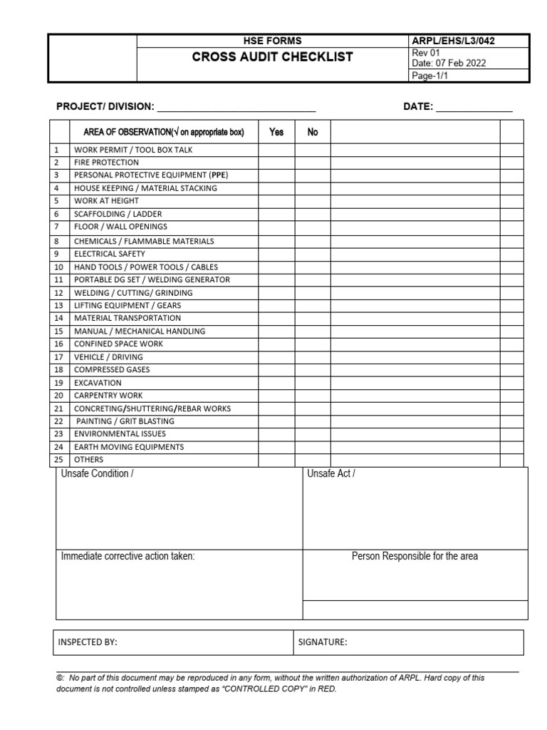 Cross EHS Audit | PDF