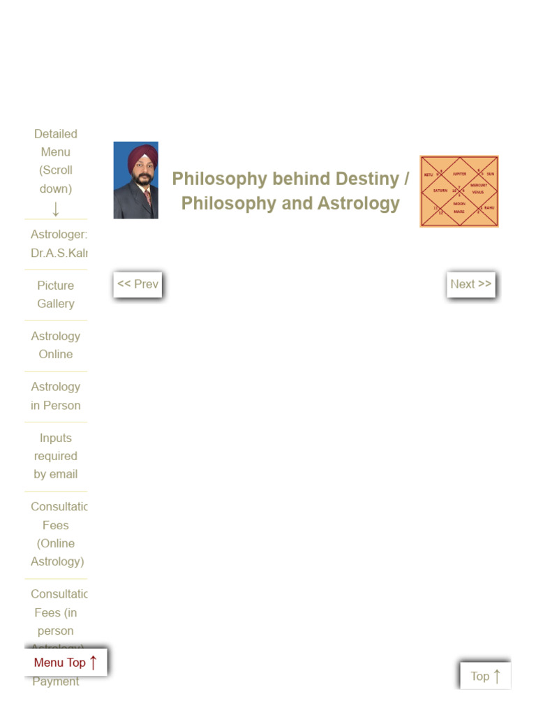 Philosophy Behind Destiny, Philosophy and Astrology | PDF | Time | Matter