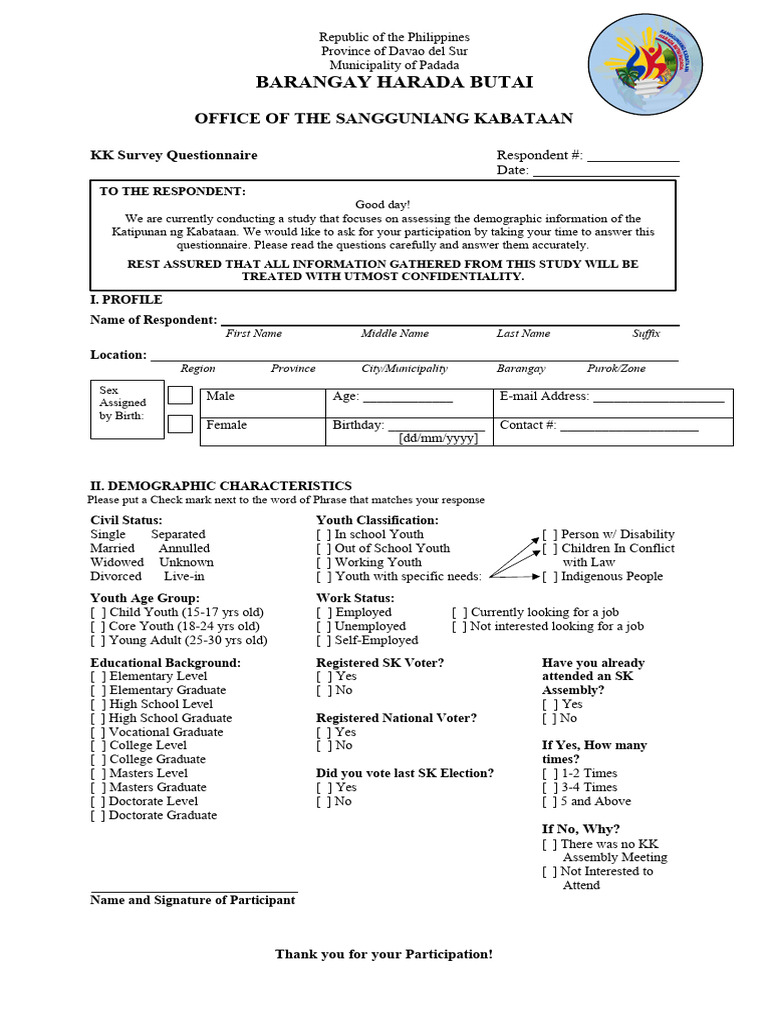 KK PROFILING ANNEX 3 Draft | PDF
