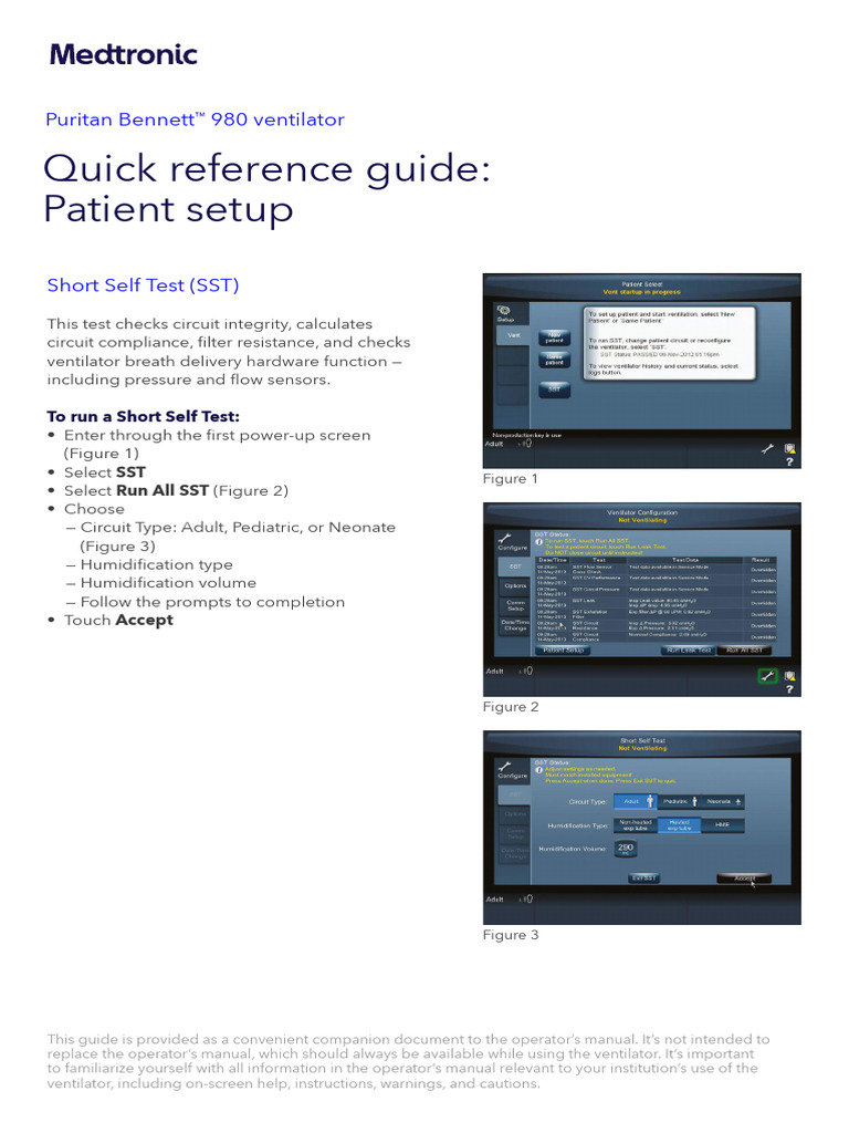 Puritan Bennett 980 Ventilator Quick Guide | PDF | Pulmonology ...