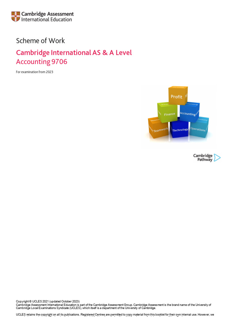 9706 Scheme of Work (For Examination From 2023) | PDF | Debits And ...