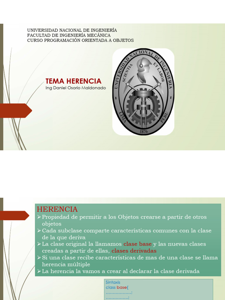 HERENCIA | PDF | Herencia (Programación Orientada a Objetos ...