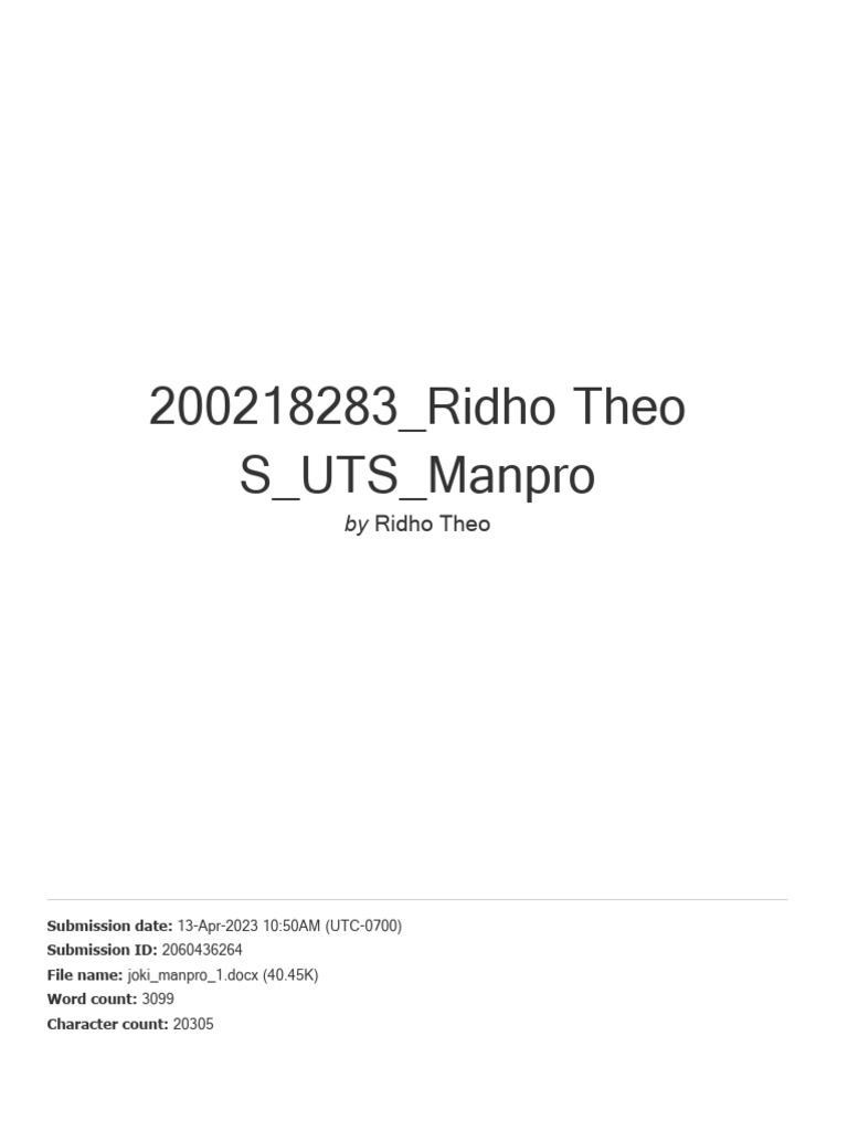 Ridho Theo S - UTS - Manpro | PDF