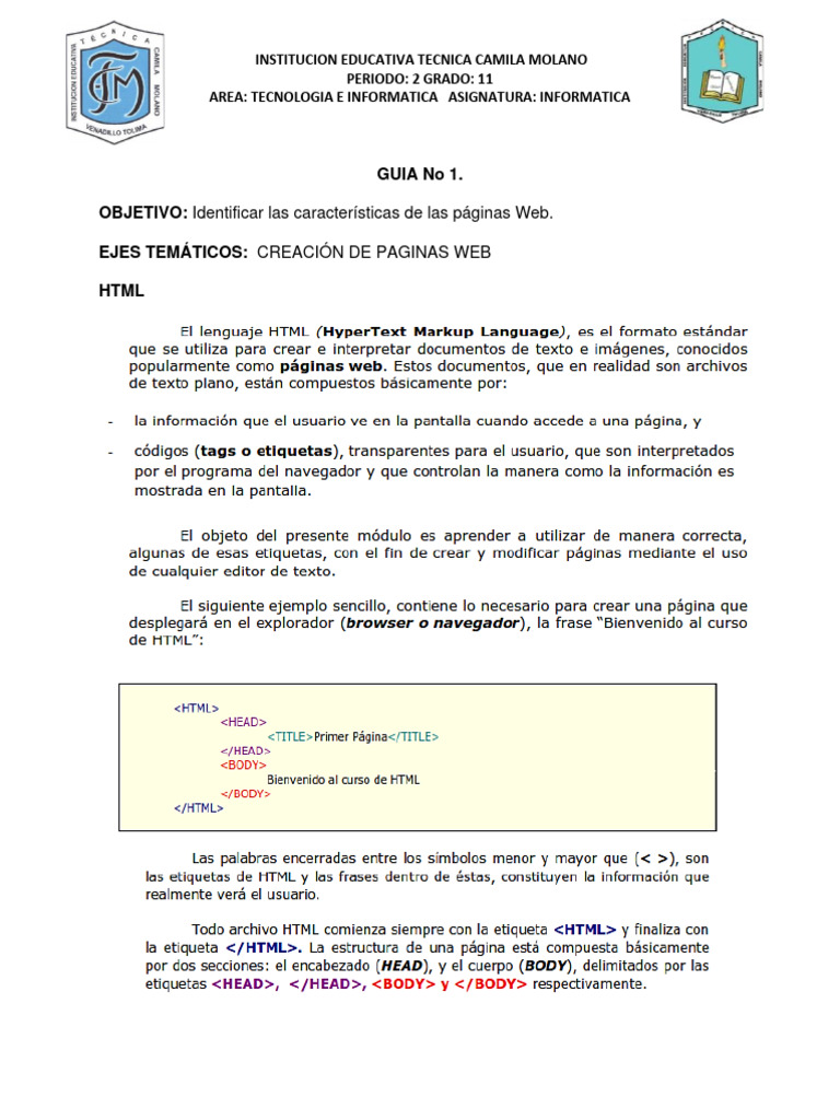 Guia 1 Tecnologia e Informatica 11 2P | PDF | Red mundial | Internet y web
