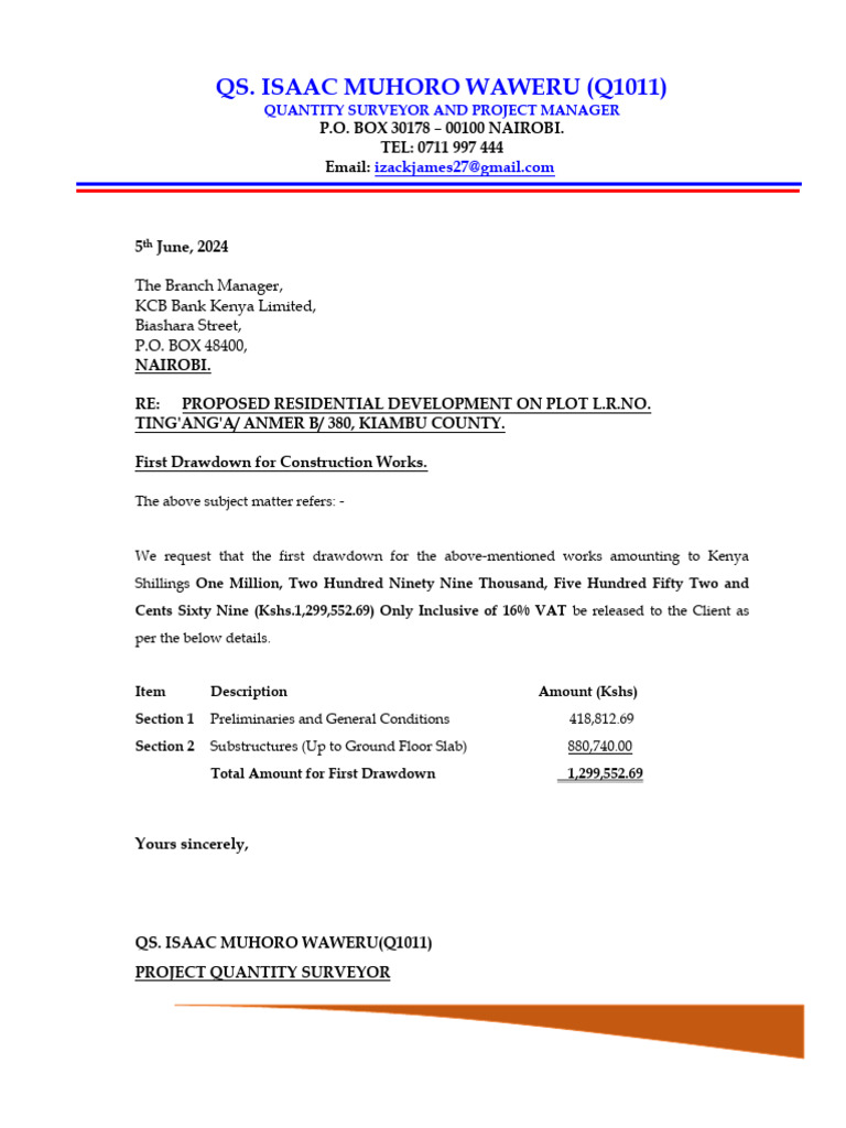 Forwarding Letter - First Drawdown | PDF