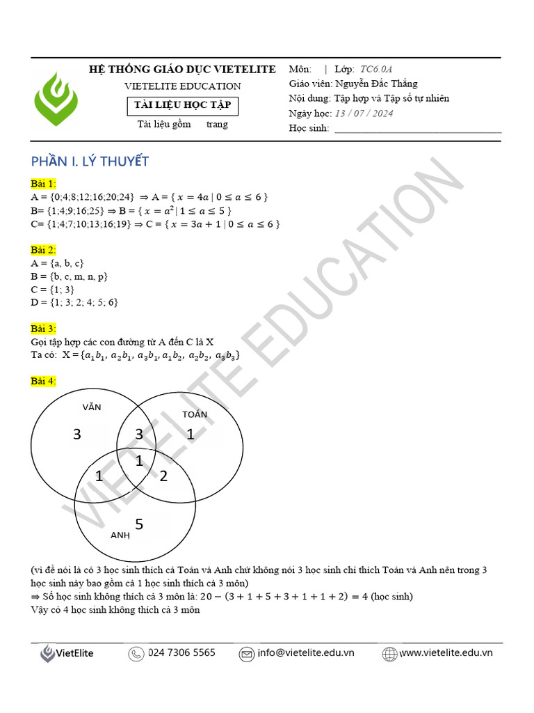HD BTVN ngày 13.07 | PDF