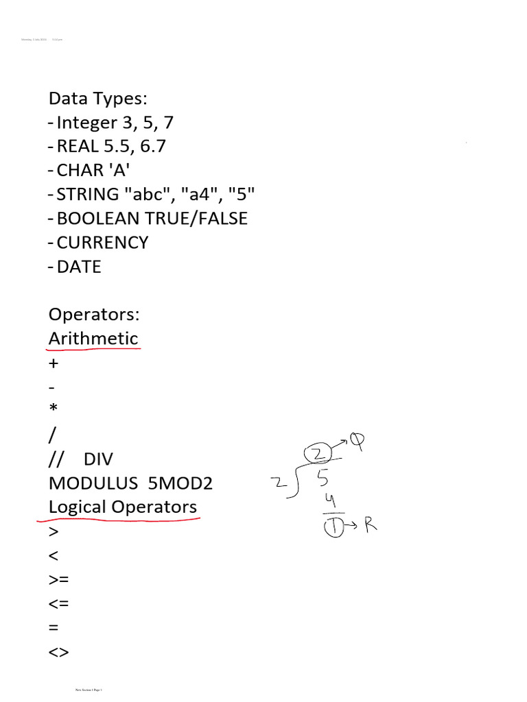 O-Level Updated Notes - 23-7-24 | PDF | Boolean Data Type | Computer ...